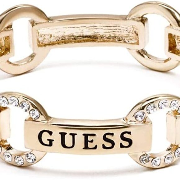 Guess | Jewelry | Guess Womens Goldtone Pave Logo Bangle Bracelet ...